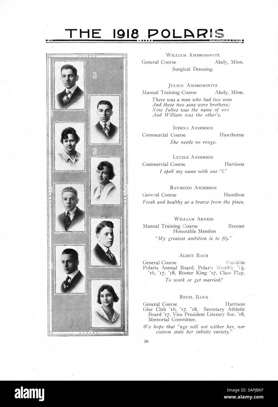 North High School’s 1918 yearbook, Polaris, reflects on the key events ...