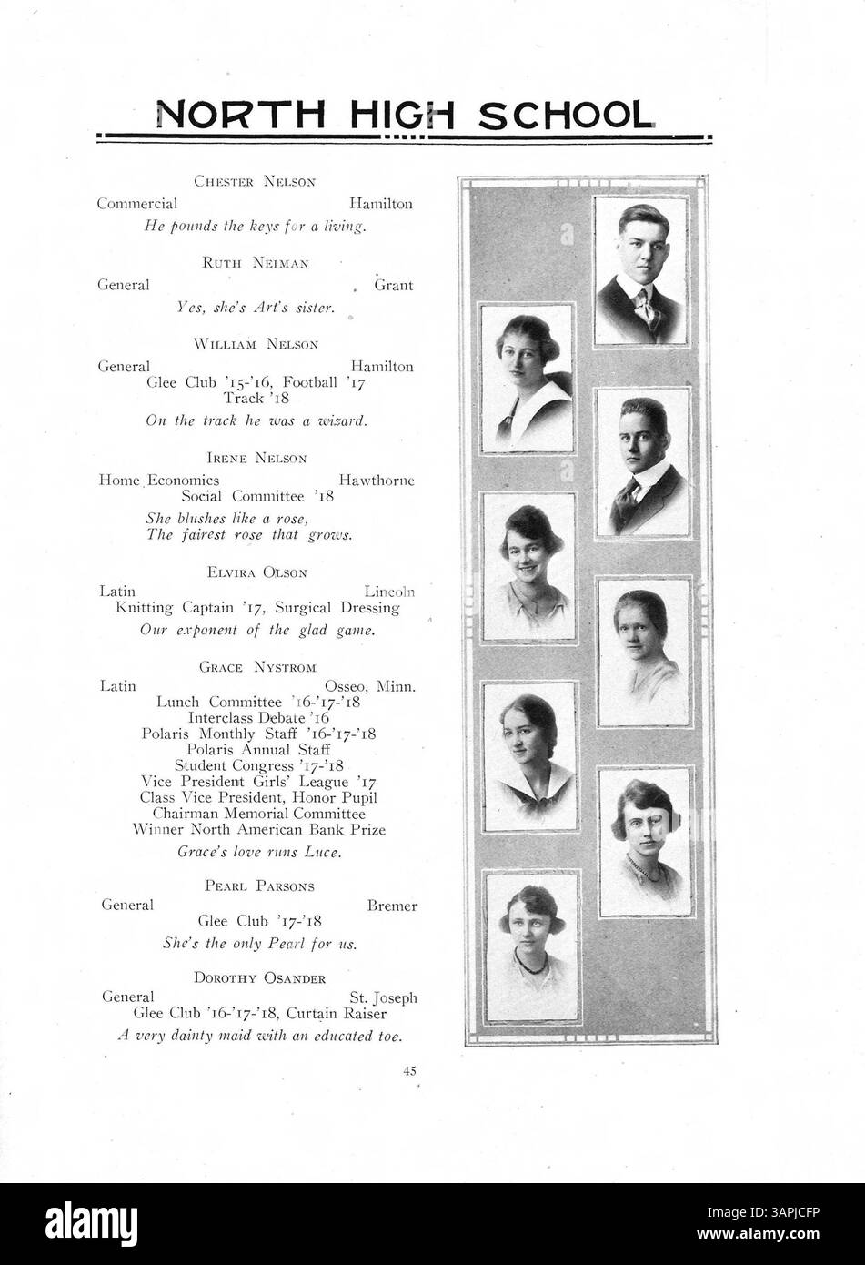 The 1918 Polaris yearbook from North High School records the activities ...