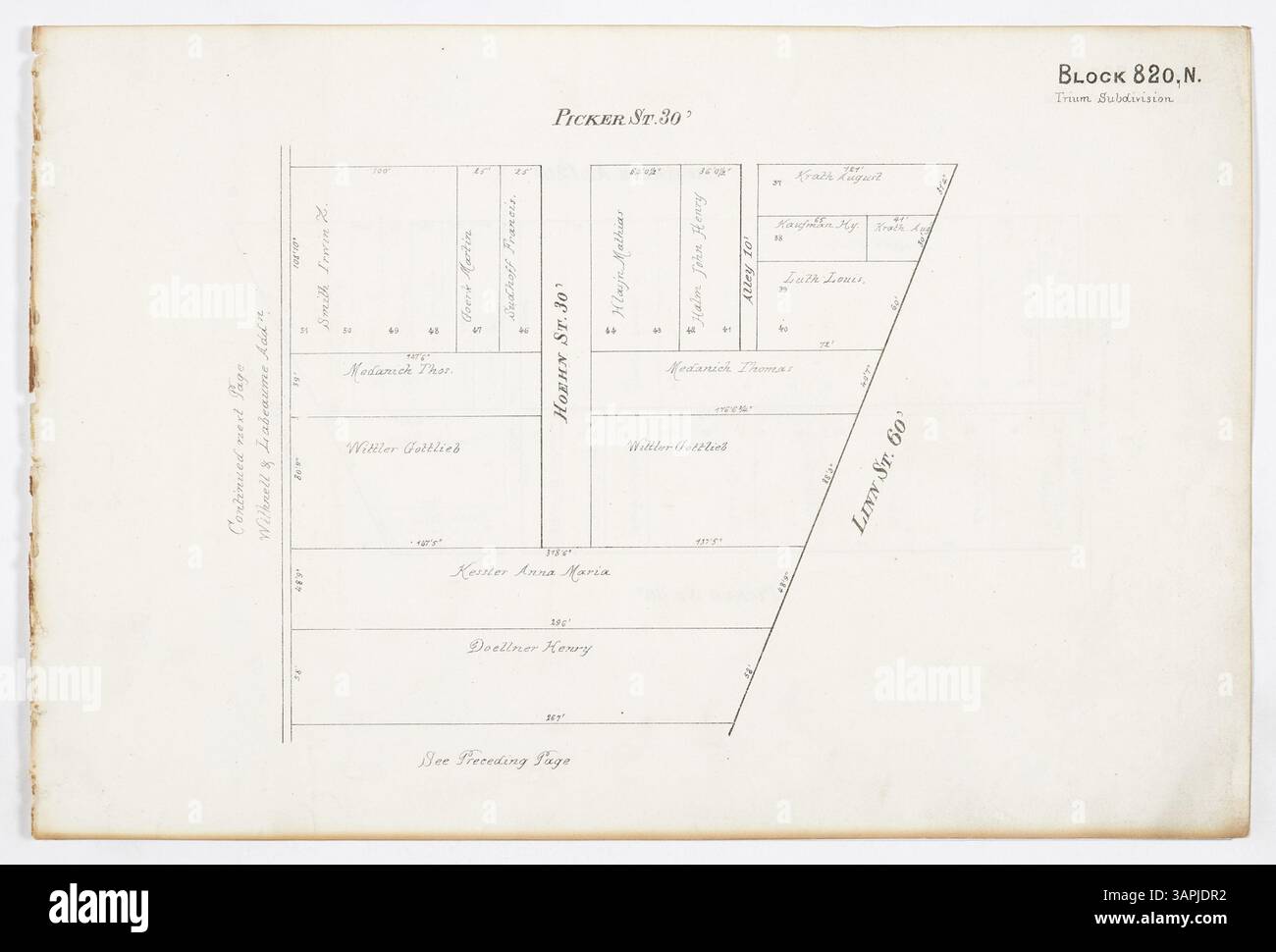 A detailed entry from the Block Book of the City of St. Louis (Book 3 ...