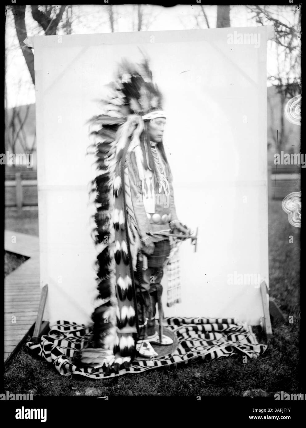This photograph by Lee Moorhouse shows She Ha-Ha, a Native American man ...