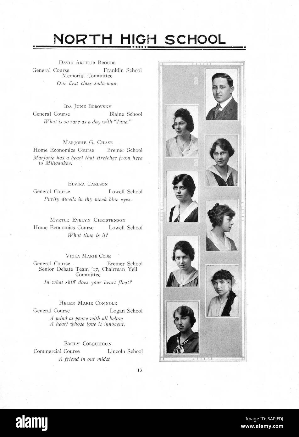 The 1918 North High 'Polaris' yearbook documents the students, teachers ...