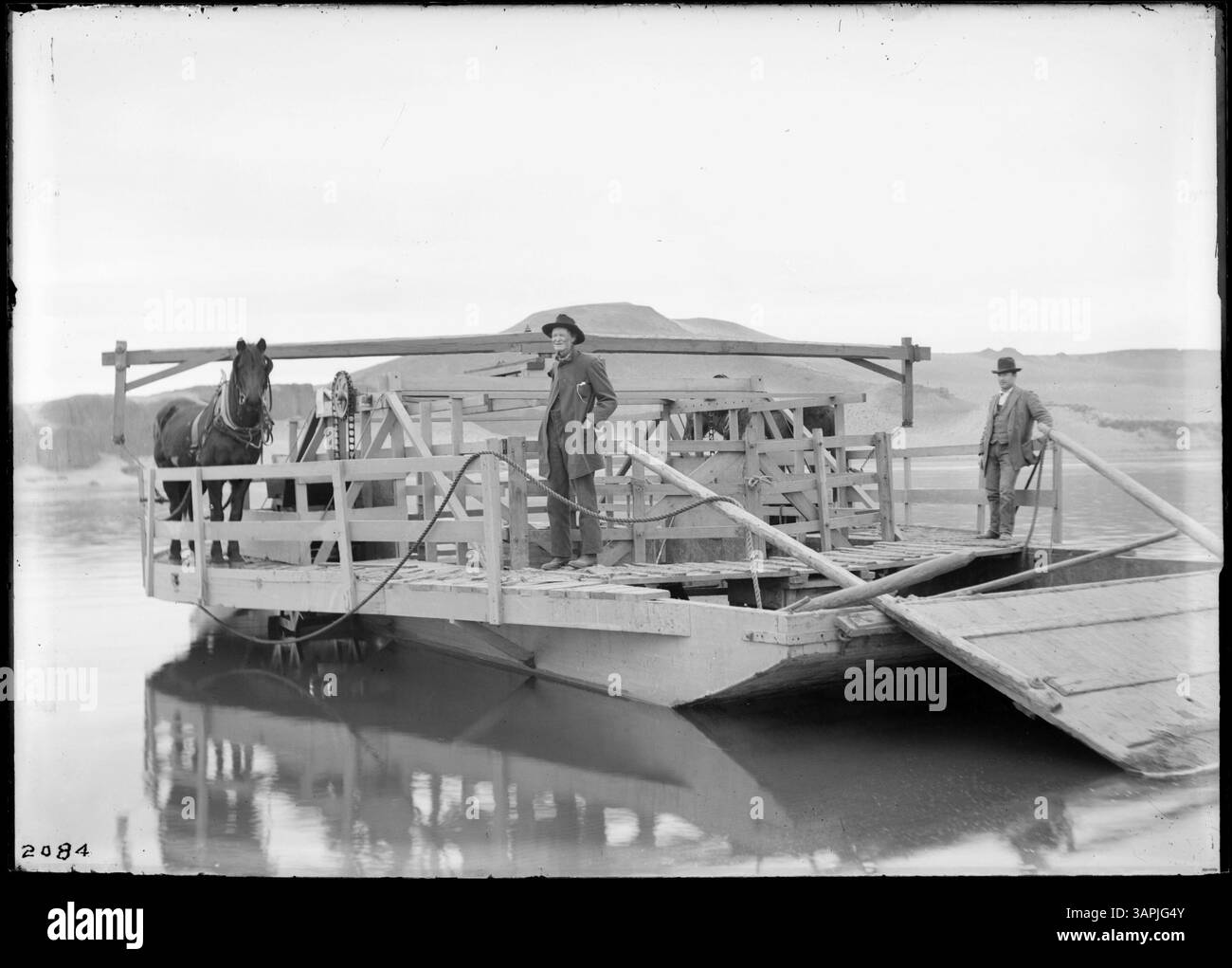 A cable ferry crossing the Umatilla River in Oregon, captured by Lee ...