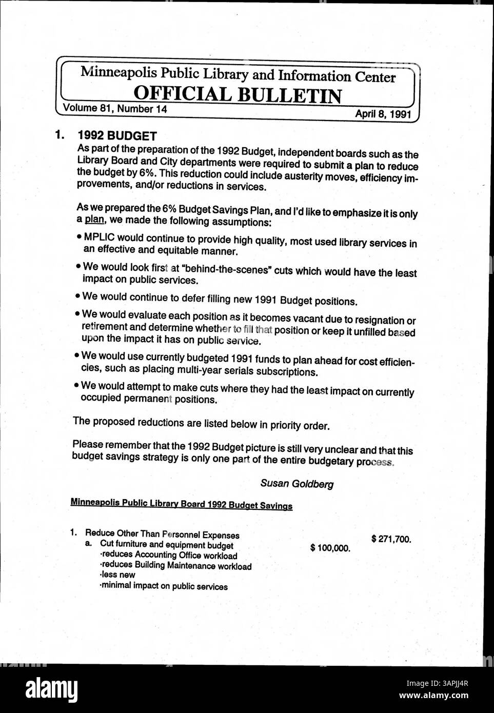 This weekly bulletin was issued for employees of the Minneapolis Public ...