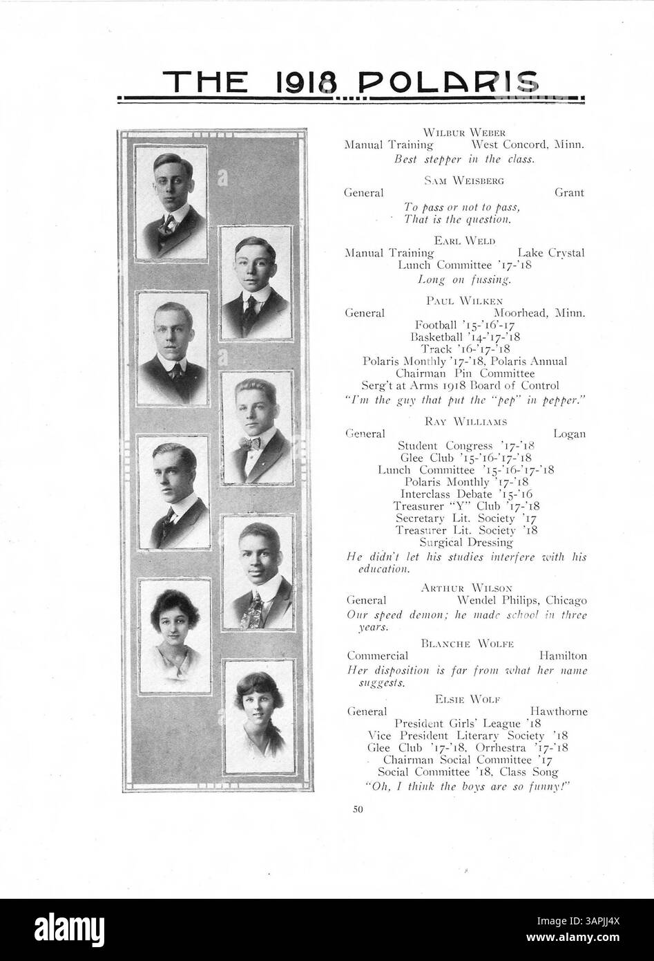 This 1918 Polaris yearbook from North High School documents student ...