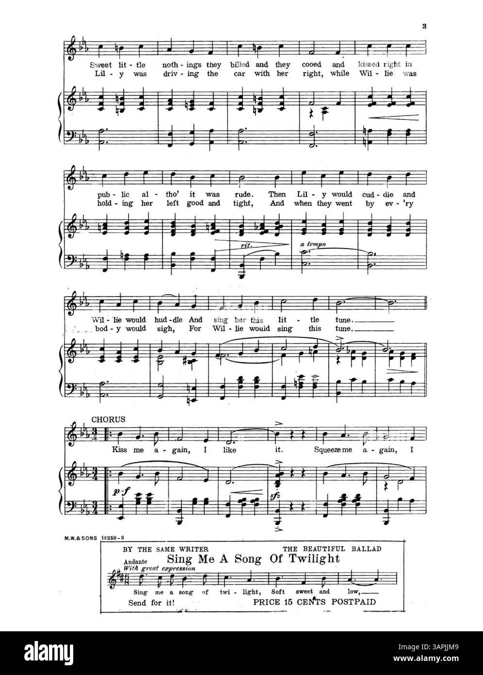 Historical song advertisements Black and White Stock Photos & Images ...