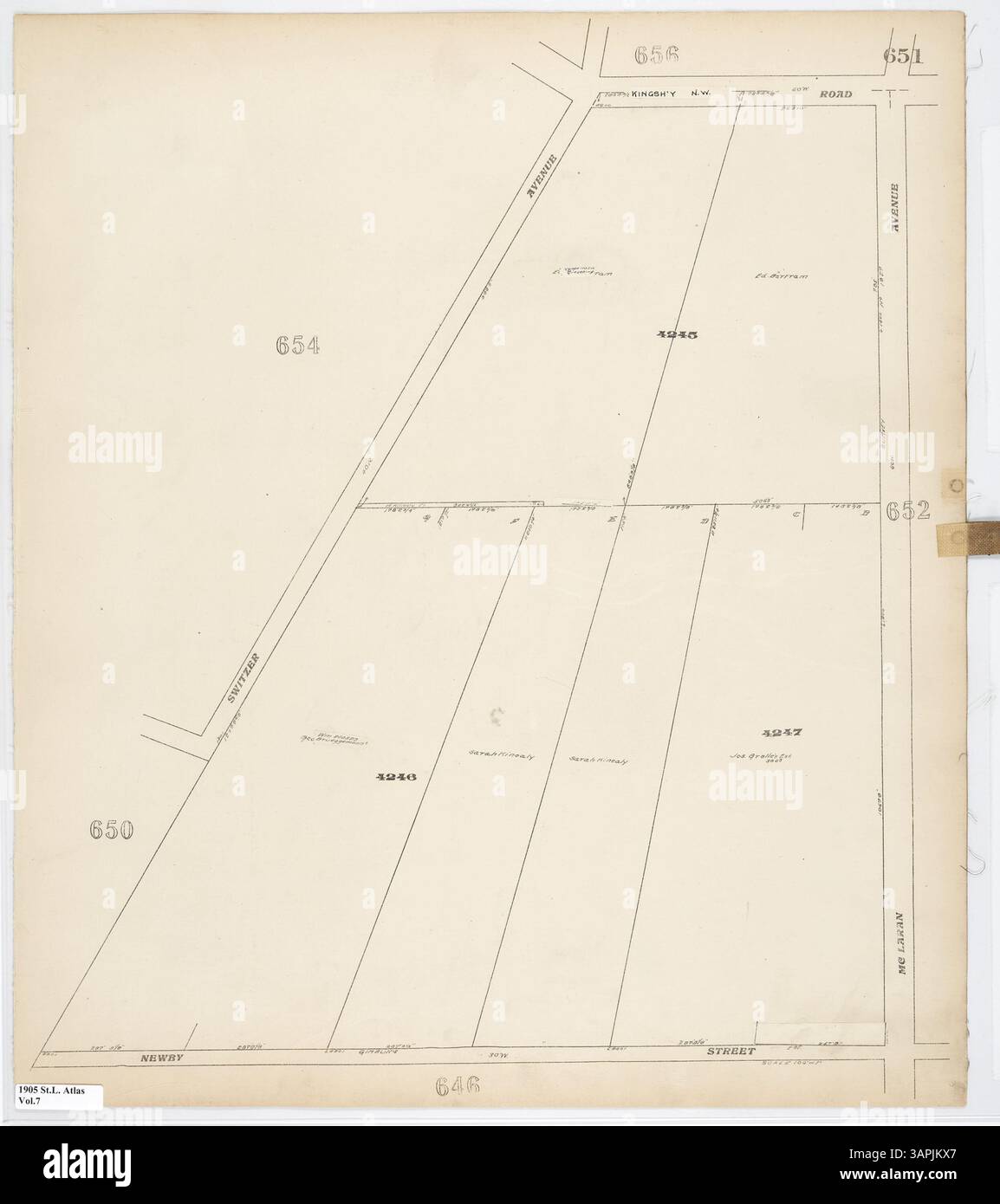 A page from Volume 2 of the Atlas of the City of St. Louis, featuring ...