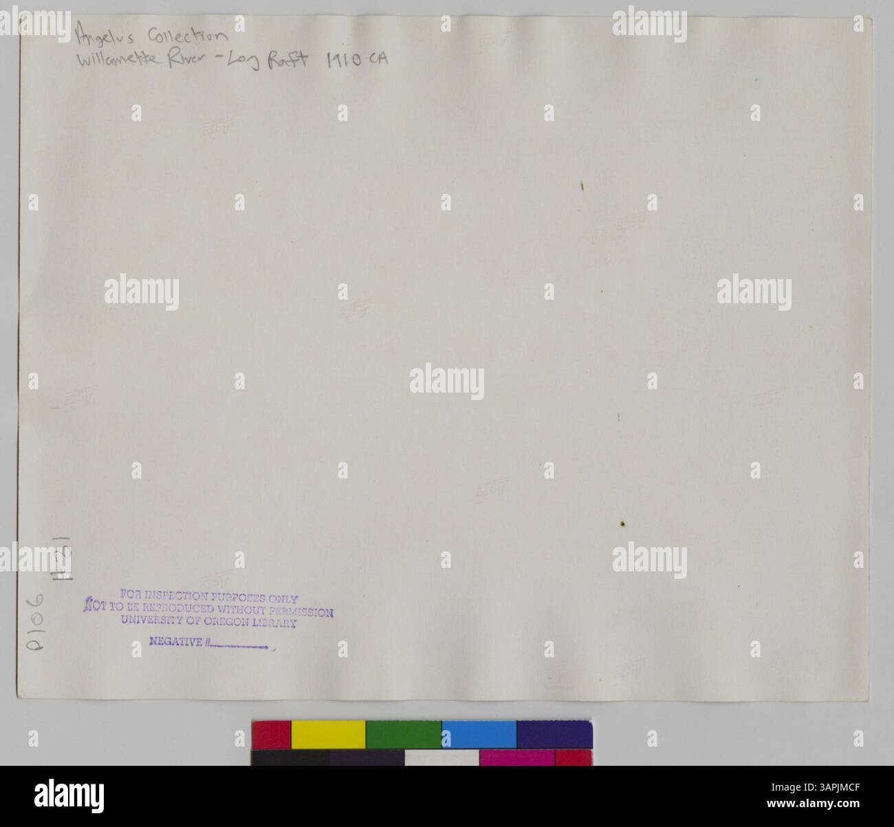 This print depicts men constructing a log raft, with one man riding a ...