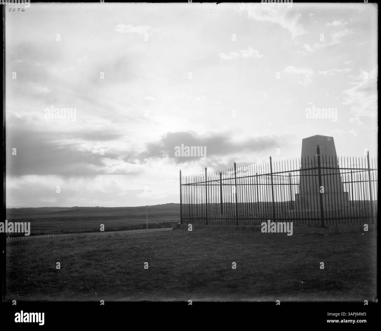 The Custer Monument at the Custer Battlefield in Montana is shown in ...