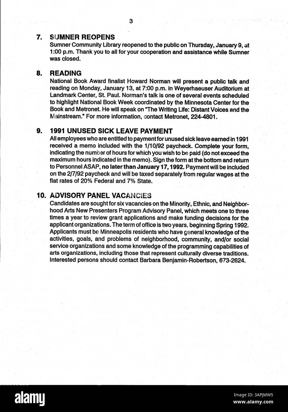 The 1992 Official Bulletin for employees of the Minneapolis Public ...