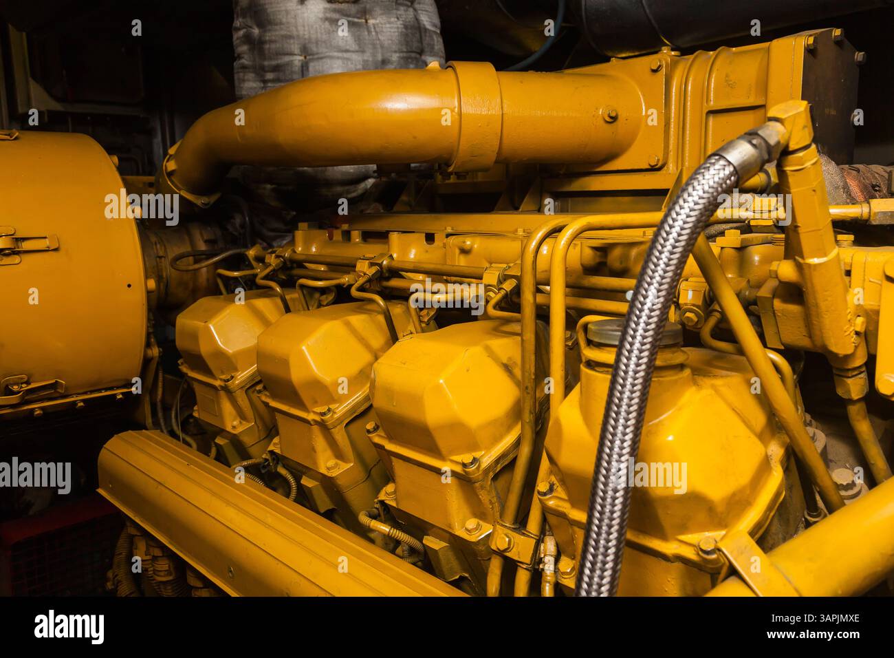 Diesel generator in the engine room of the ship, close-up Stock Photo ...