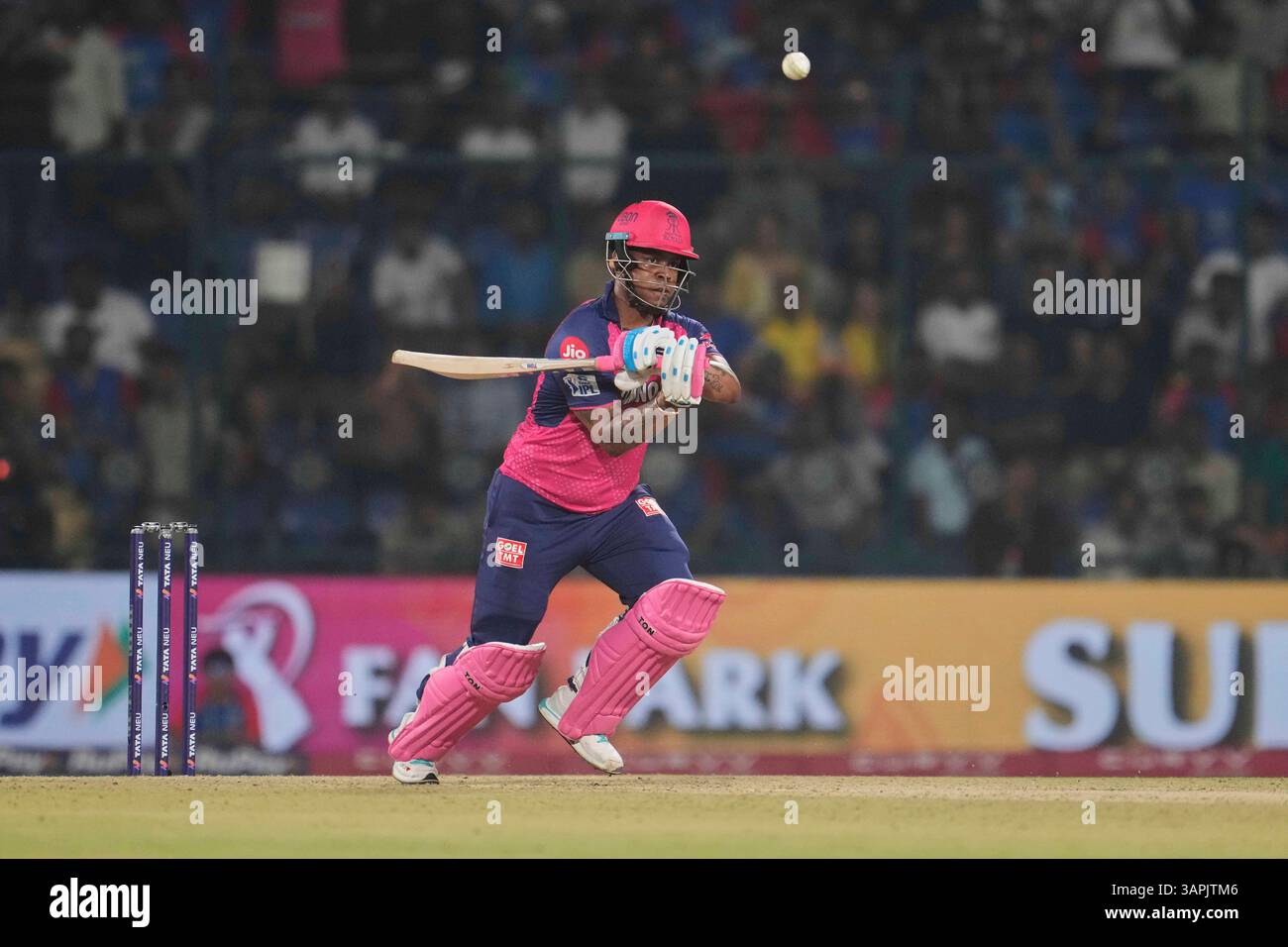 Rajasthan Royals' Shimron Hetmyer plays a shot during the Indian ...