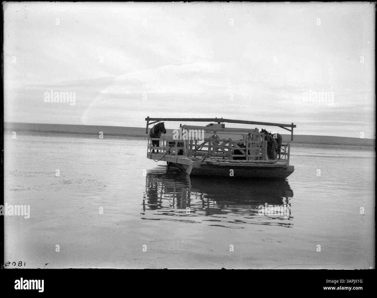 This photograph by Lee Moorhouse shows a cable ferry at Umatilla ...