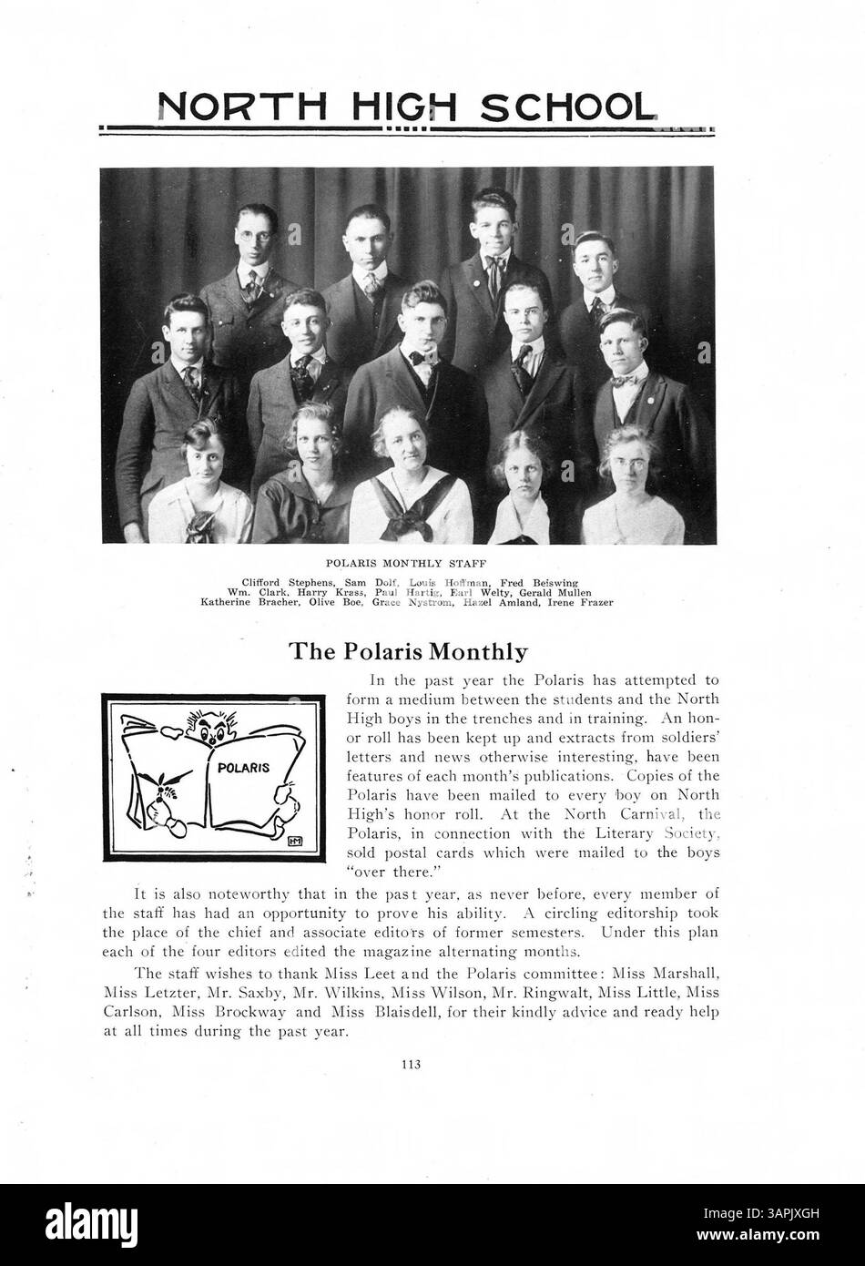 The 1918 Polaris yearbook from North High School captures the students ...