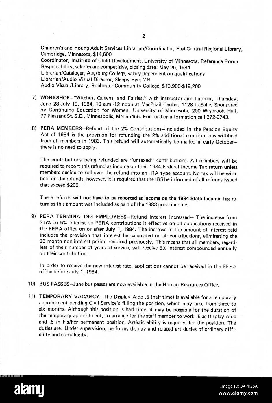 The 1984 Minneapolis Public Library Official Bulletin serves as a ...