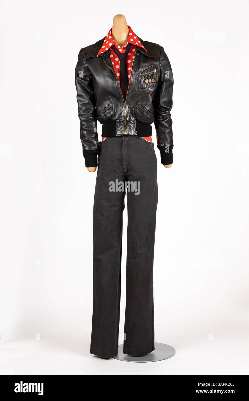 This black leather jacket was worn by a member of The Welders, one of ...