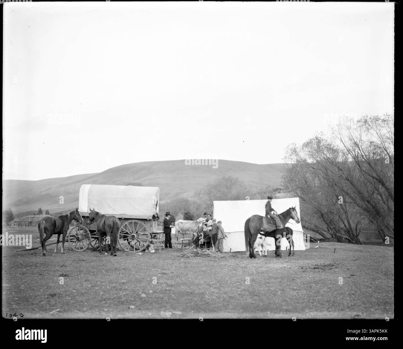 Lee Moorhouse’s photograph shows a horse and wagon camping outfit near ...