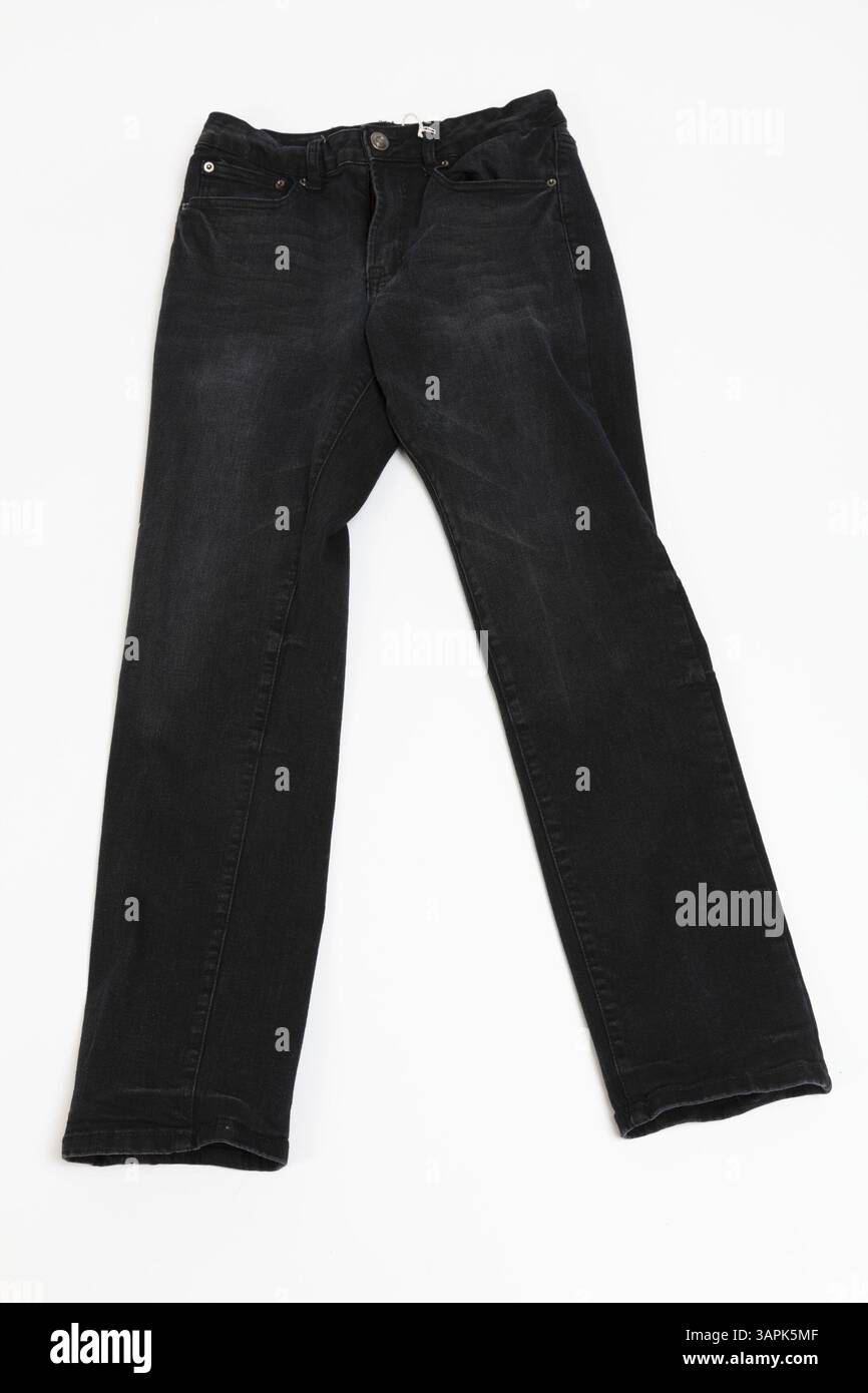 The black denim jeans worn by John Chaney, also known as Bonnie Blake ...