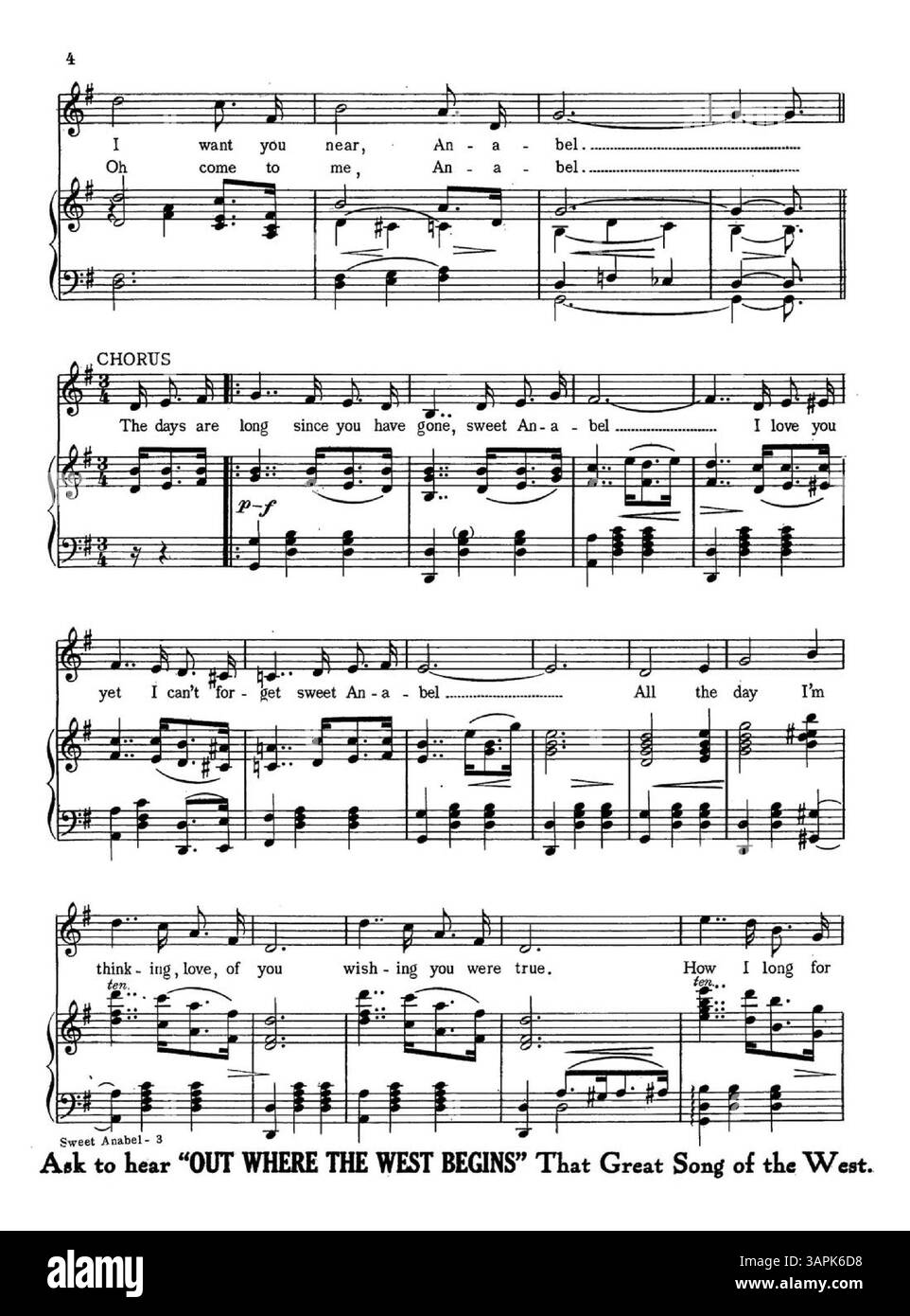 The sheet music for 'Sweet Anabel' contains an excerpt from 'Fuzzy ...