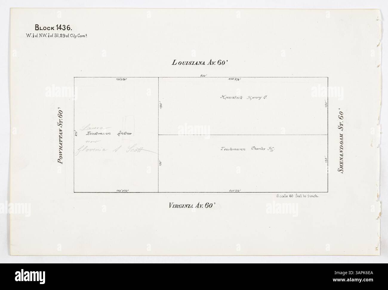 A page from the Block Book of the City of St. Louis, Book 4, Block 1436 ...