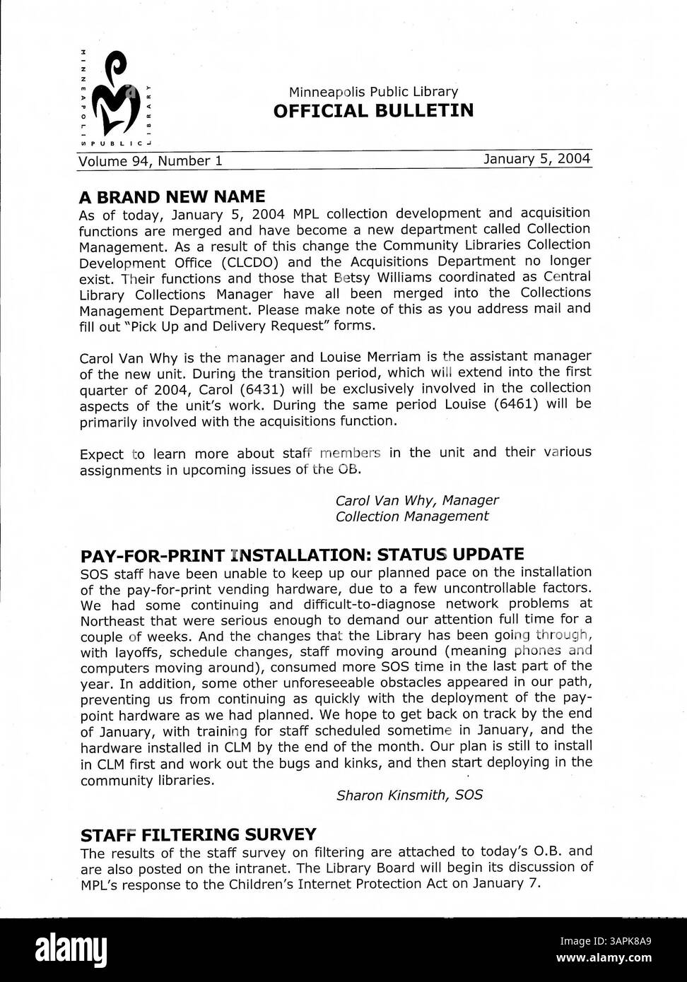 The 2004 edition of the Minneapolis Public Library Official Bulletin ...