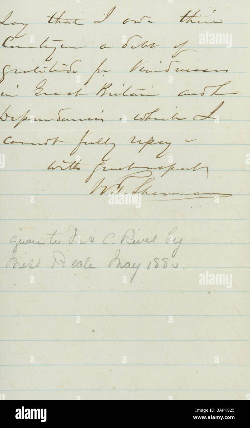 In this April 20, 1880 letter, W.T. Sherman, from the Headquarters of ...