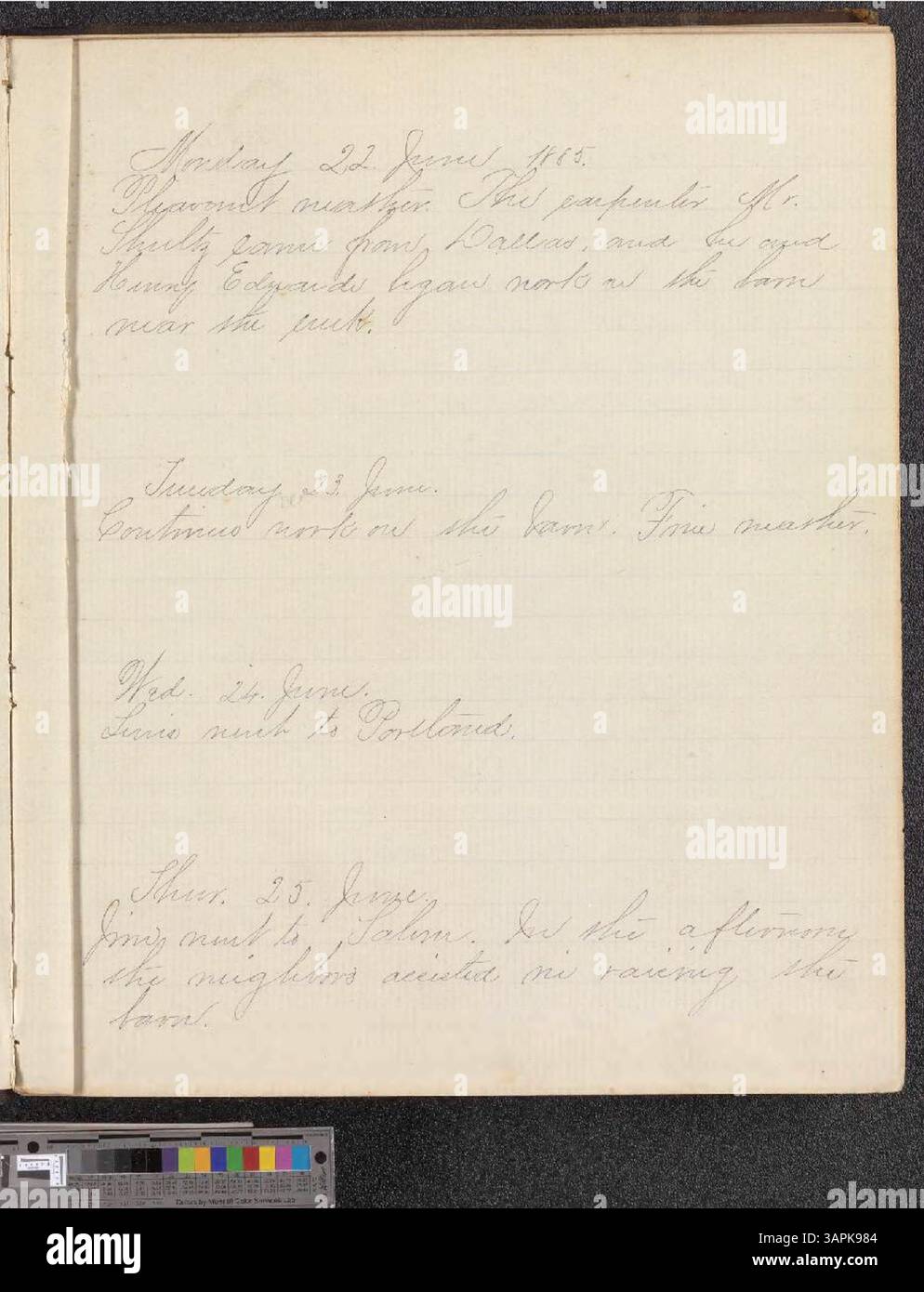 The handwritten bound diary, covering June 22, 1885, to December 11 ...