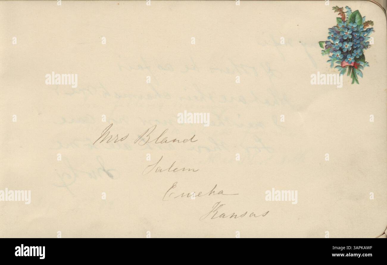 This autograph book of Mrs. Jane Loy, dated between 1881-1885, includes ...