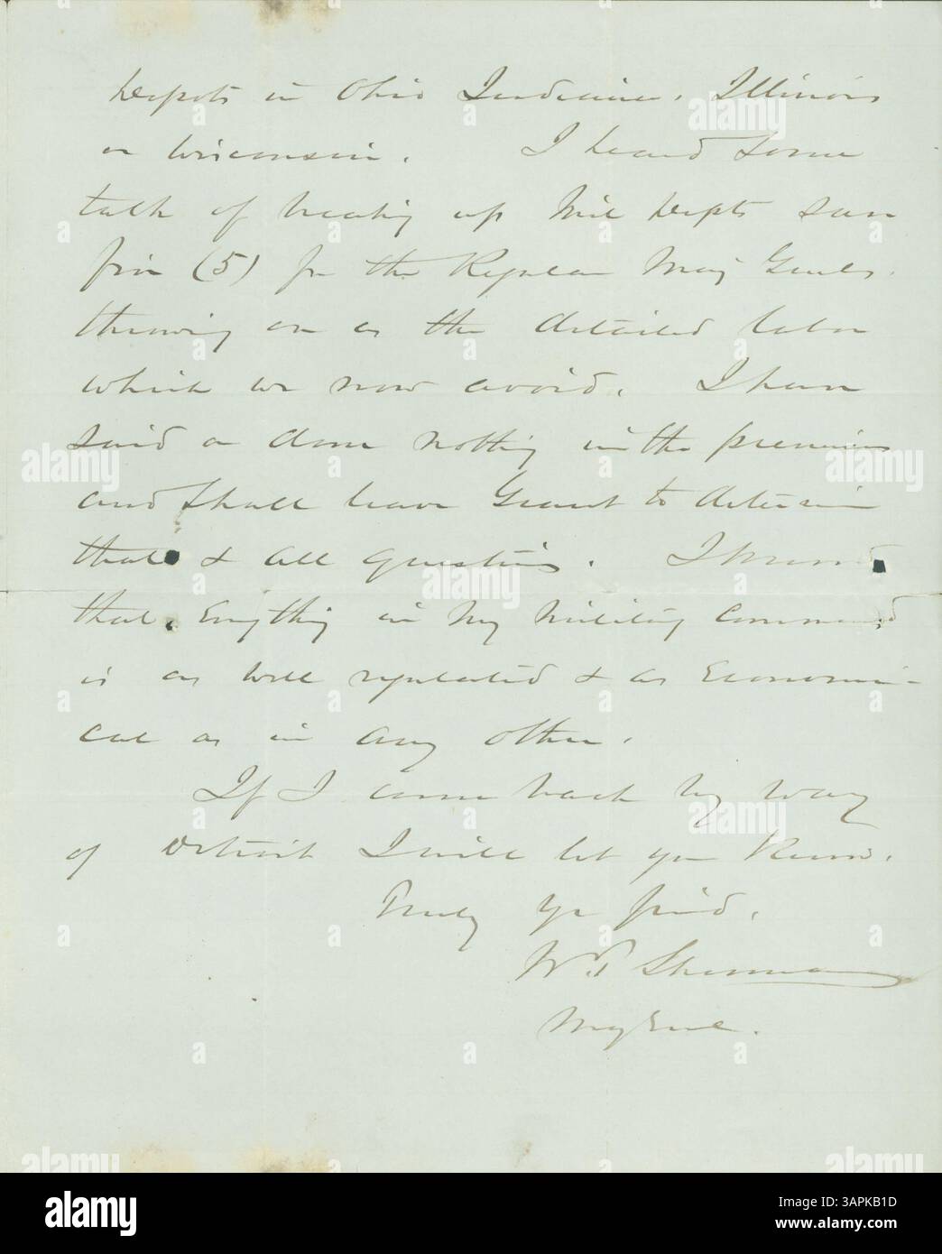 In this letter, W.T. Sherman writes to Gen. E.O.C. Ord regarding the ...
