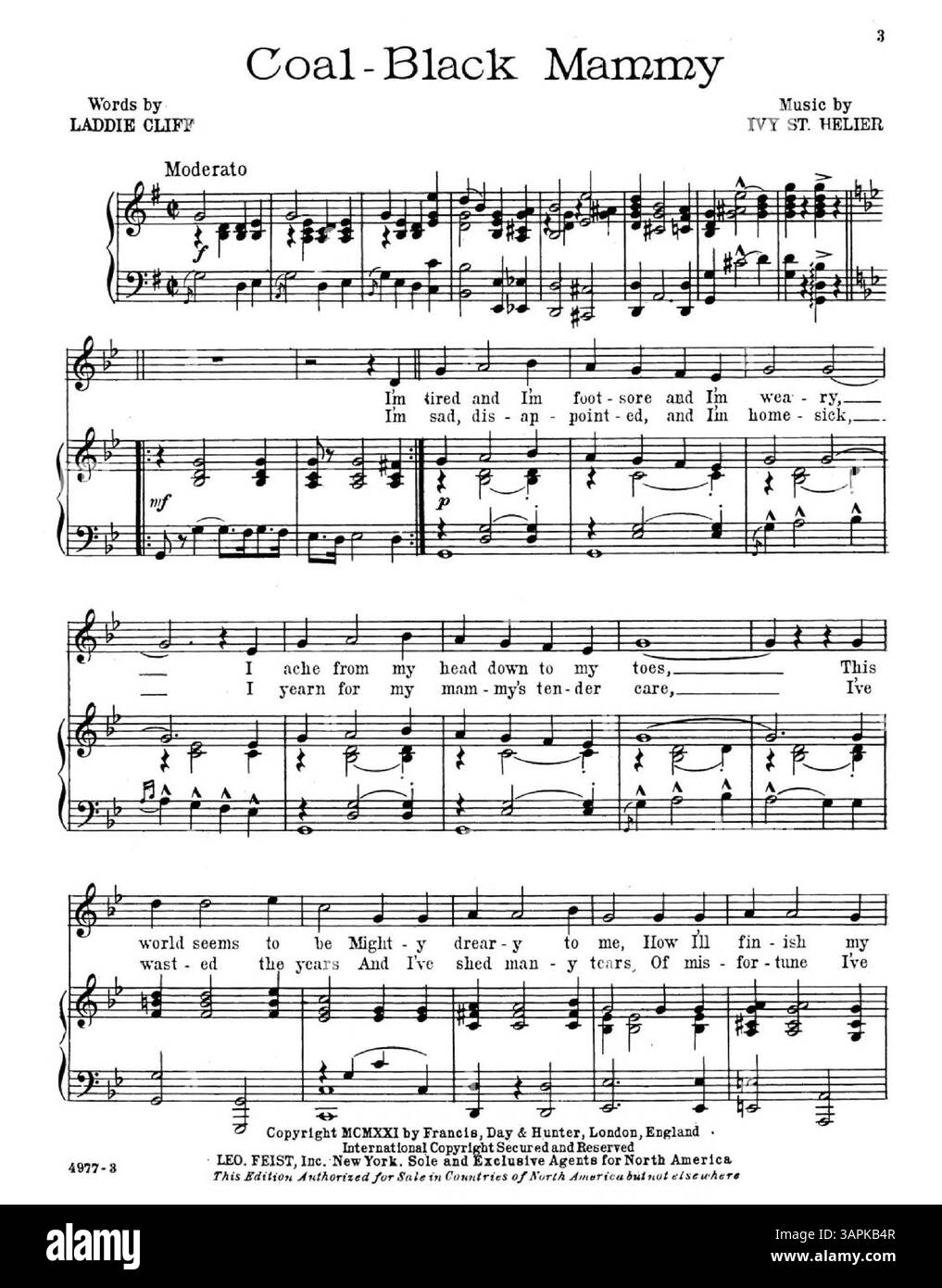 The cover of the 'Coal-black Mammy' sheet music features lyrics by ...