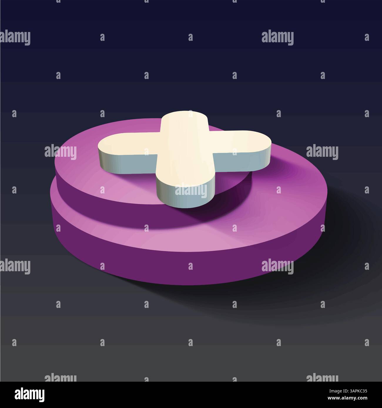 3D Plus Sign on Purple Discs Stock Vector Image & Art - Alamy