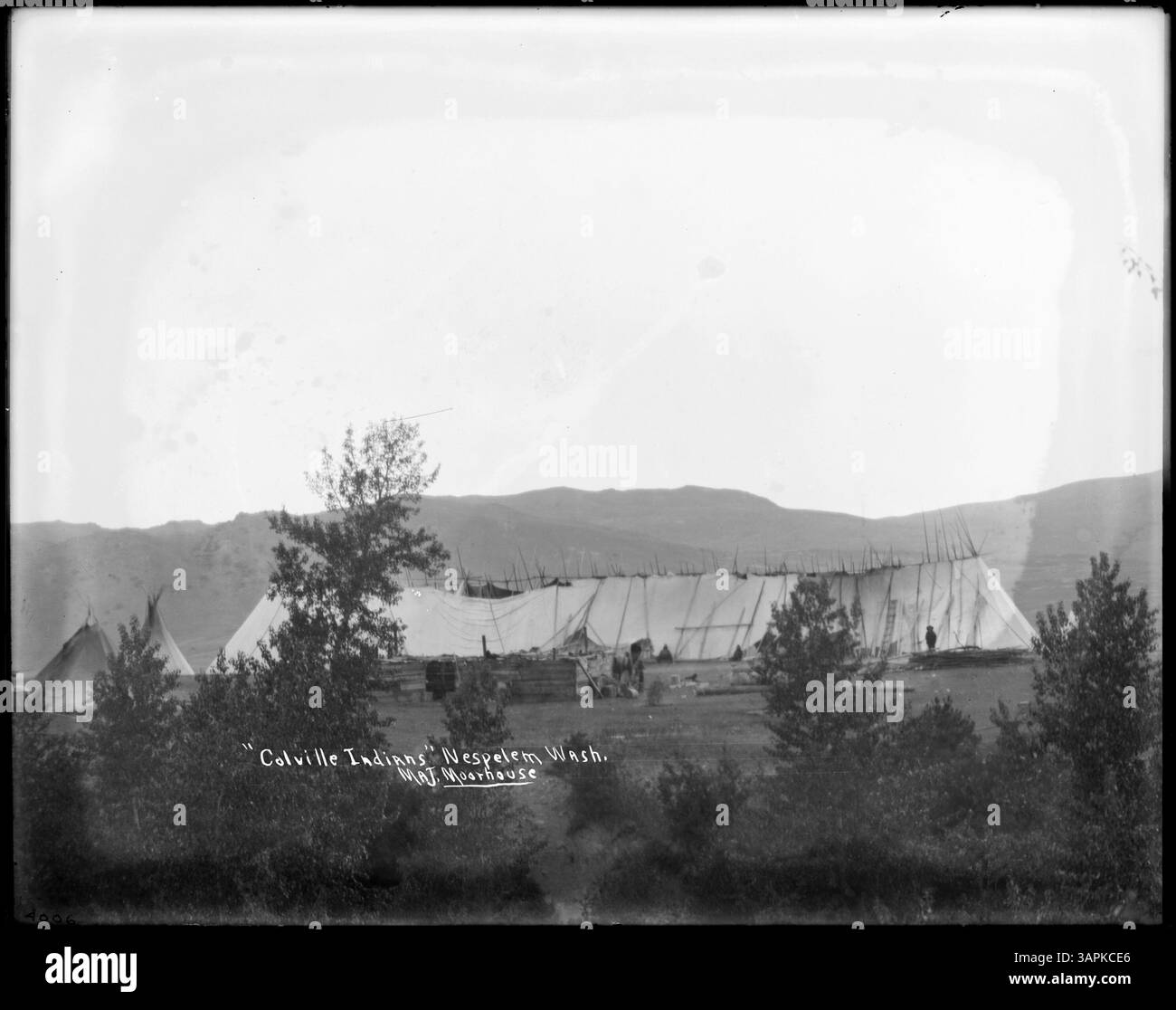 Photograph of a Colville Indian camp near Nespelem, Washington ...