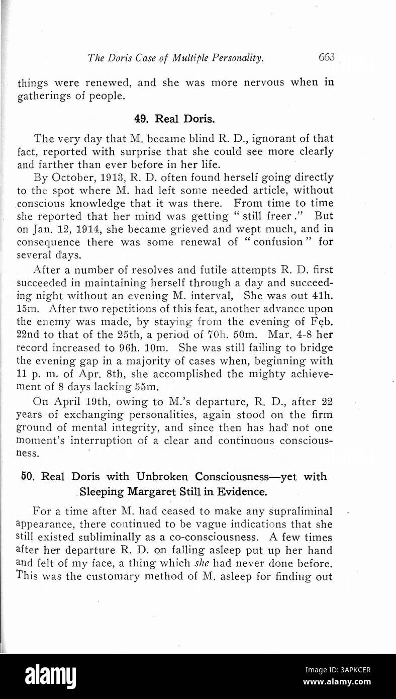 The Doris Fischer case, studied by Dr. Prince, follows a woman with ...
