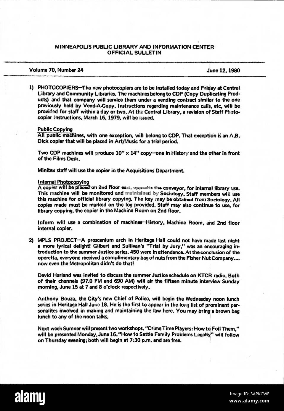 The 1980 Minneapolis Public Library Official Bulletin shares key ...