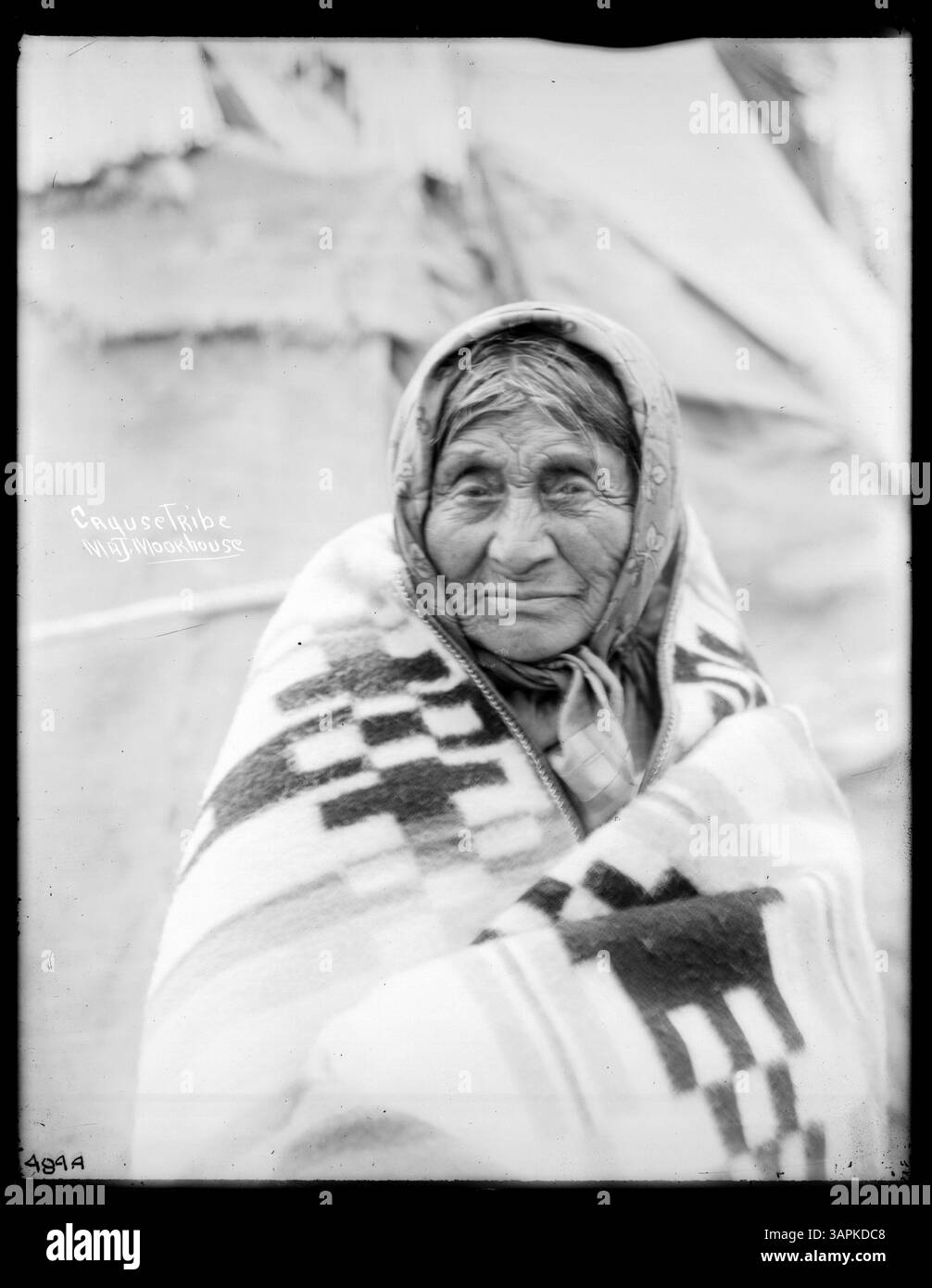 Portrait of U-in-mi, a Cayuse tribal woman, showcasing Native American ...