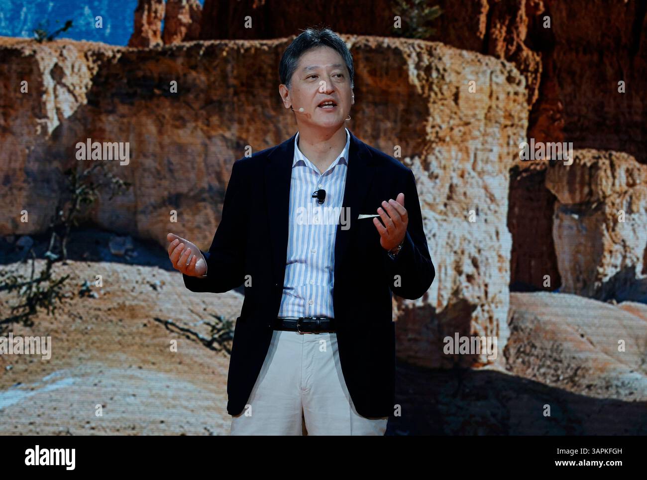 New York, United States. 16th Apr, 2025. President and CEO of Subaru ...