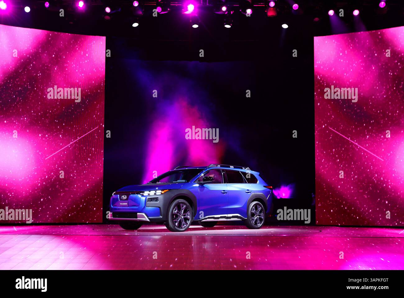 The 2026 Subaru Trailseeker is revealed at the Subaru press conference ...