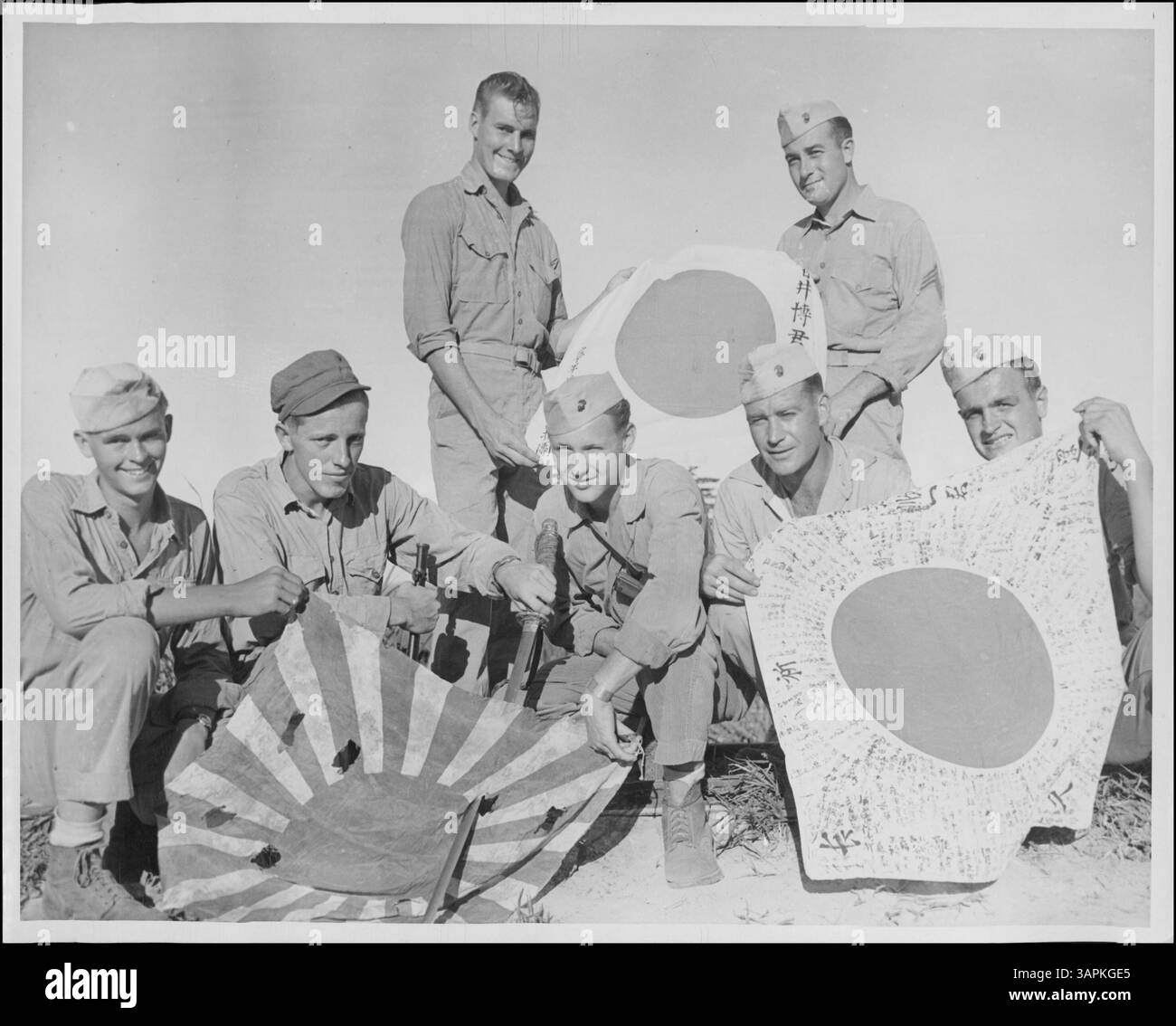Seven Minnesota Marines display battle souvenirs taken from their ...