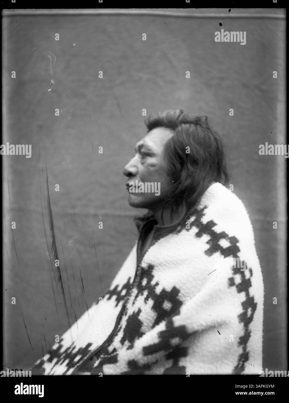 This portrait features Fish Hawk, a Cayuse tribal man, capturing a ...