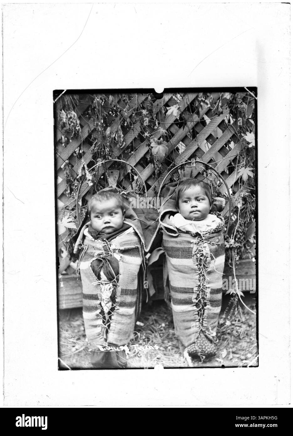 A photograph by Lee Moorhouse depicting the Cayuse twins, captured in a ...