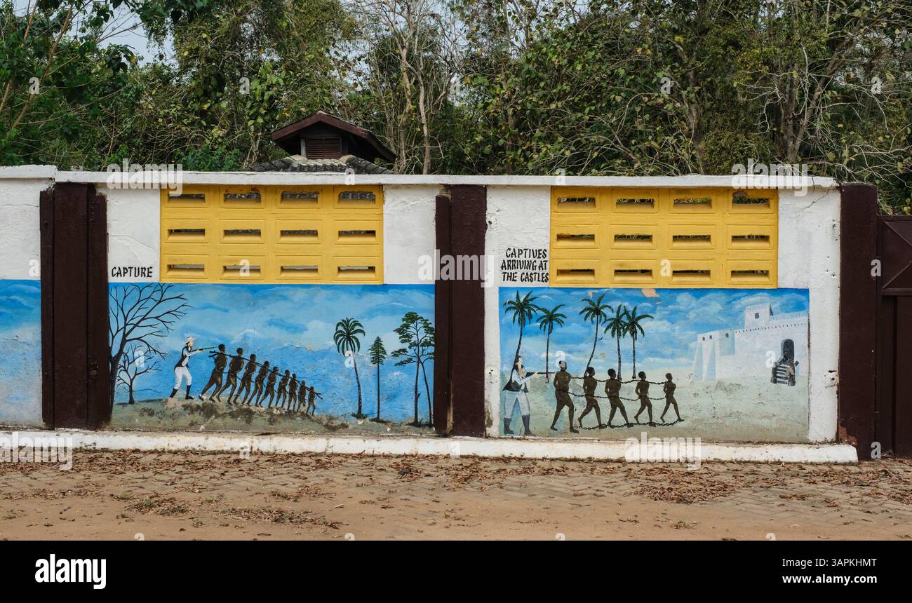 Ghana, Assin Manso Slave River Site. Murals Showing Stages in the ...