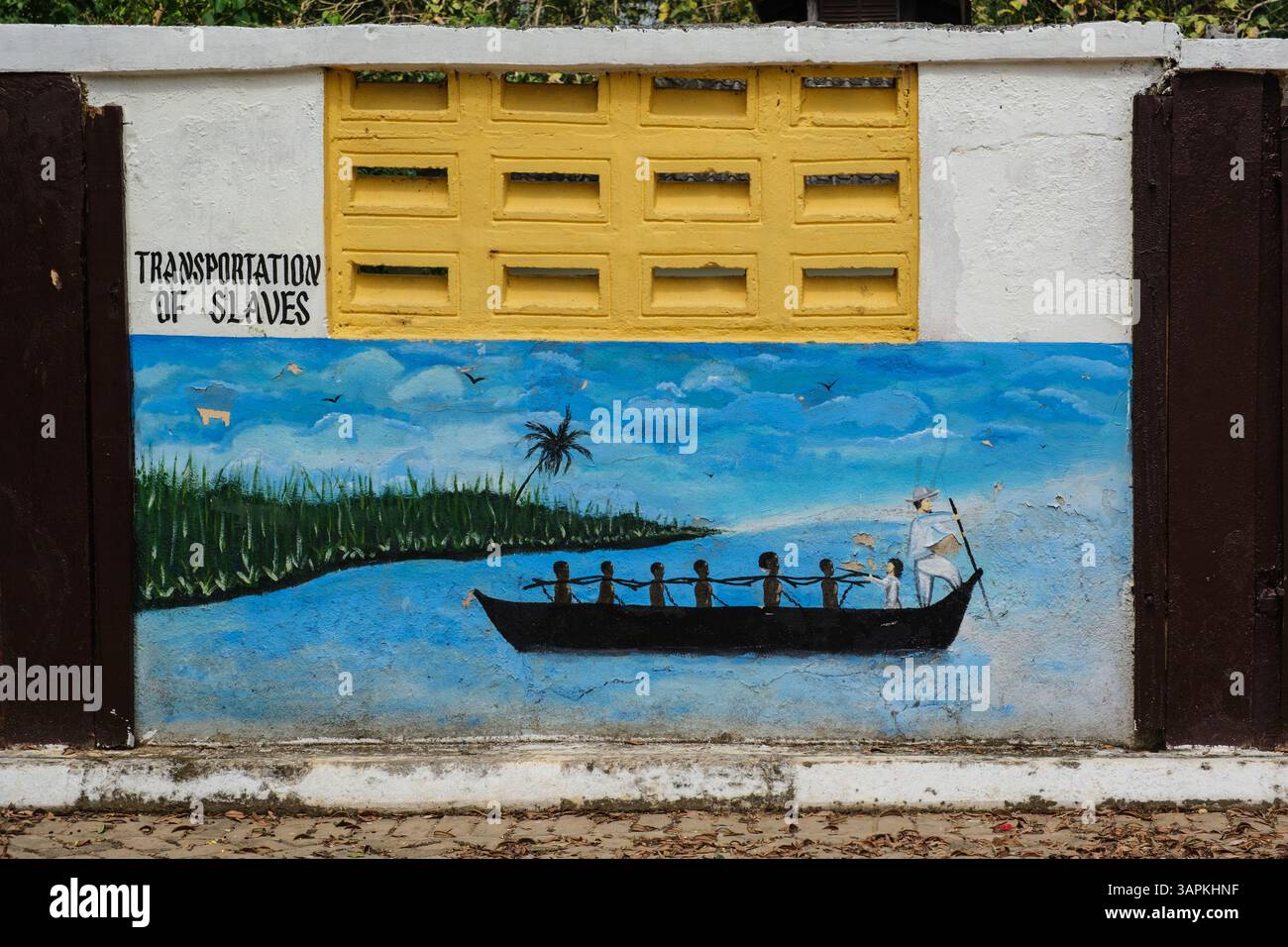 Ghana, Assin Manso Slave River Site. Murals Showing Stages in the ...