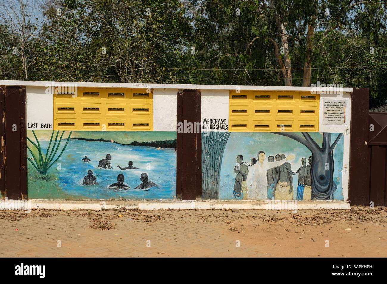 Ghana, Assin Manso Slave River Site. Murals Showing Stages in the ...