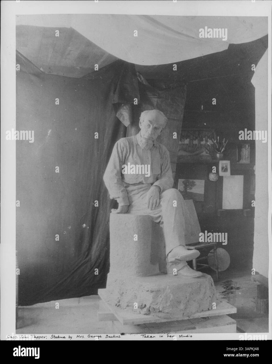 The Captain John Tapper statue, created by artist Mrs. George J. Backus ...