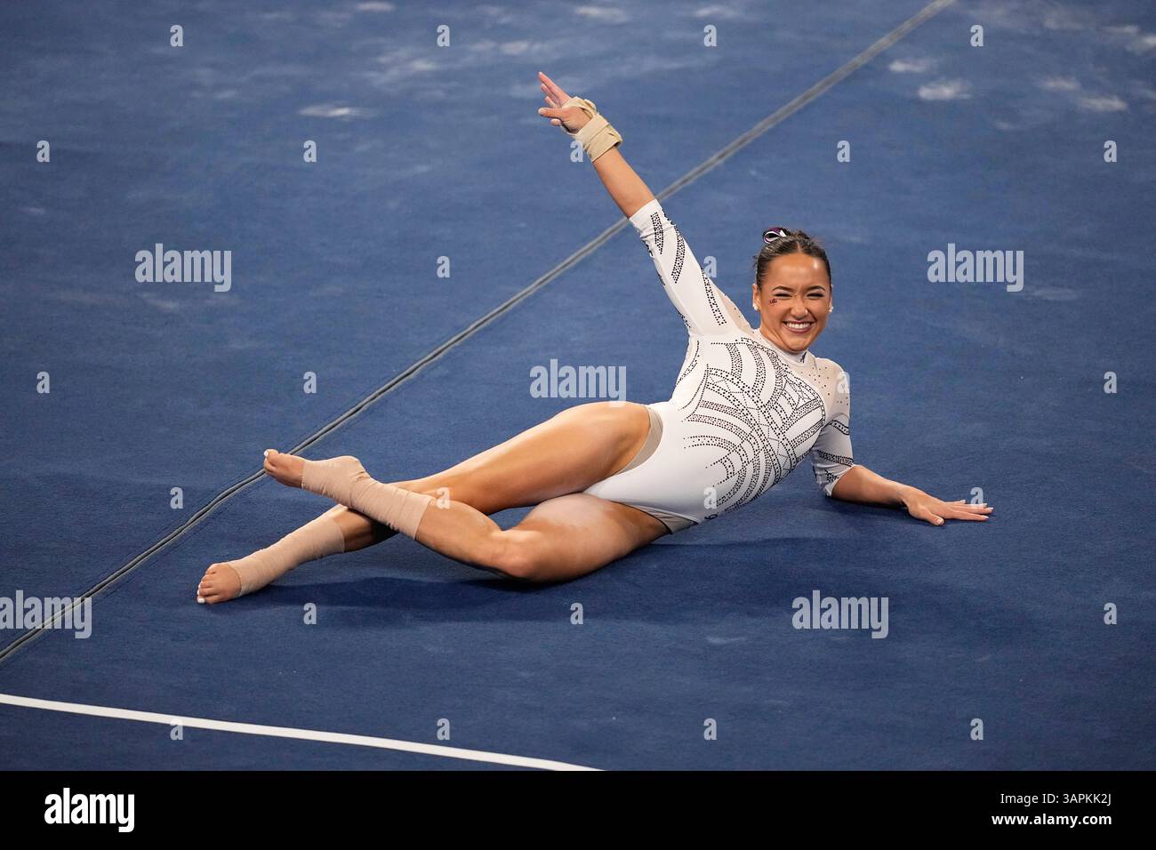 FILE - LSU's Aleah Finnegan competes on the floor exercise during the ...