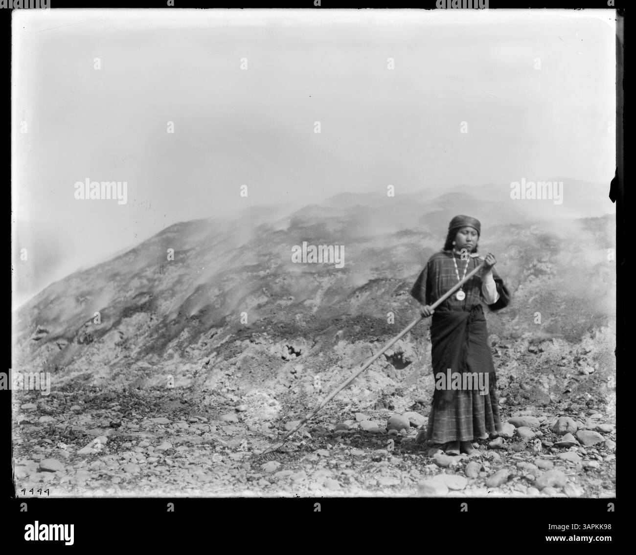 The photograph titled 'Yakima Sally' portrays a Yakima Indian woman in ...