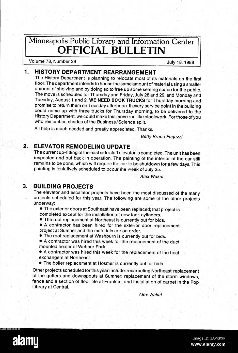 The 1988 edition of the weekly bulletin for employees of the ...