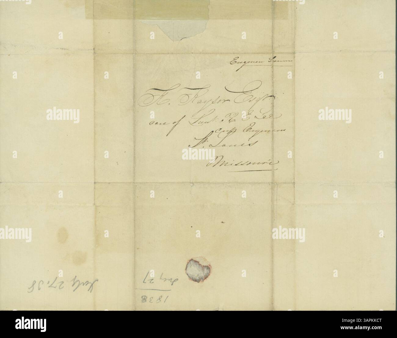 A letter from Robert E. Lee to Henry Kayser, dated July 27, 1838 ...