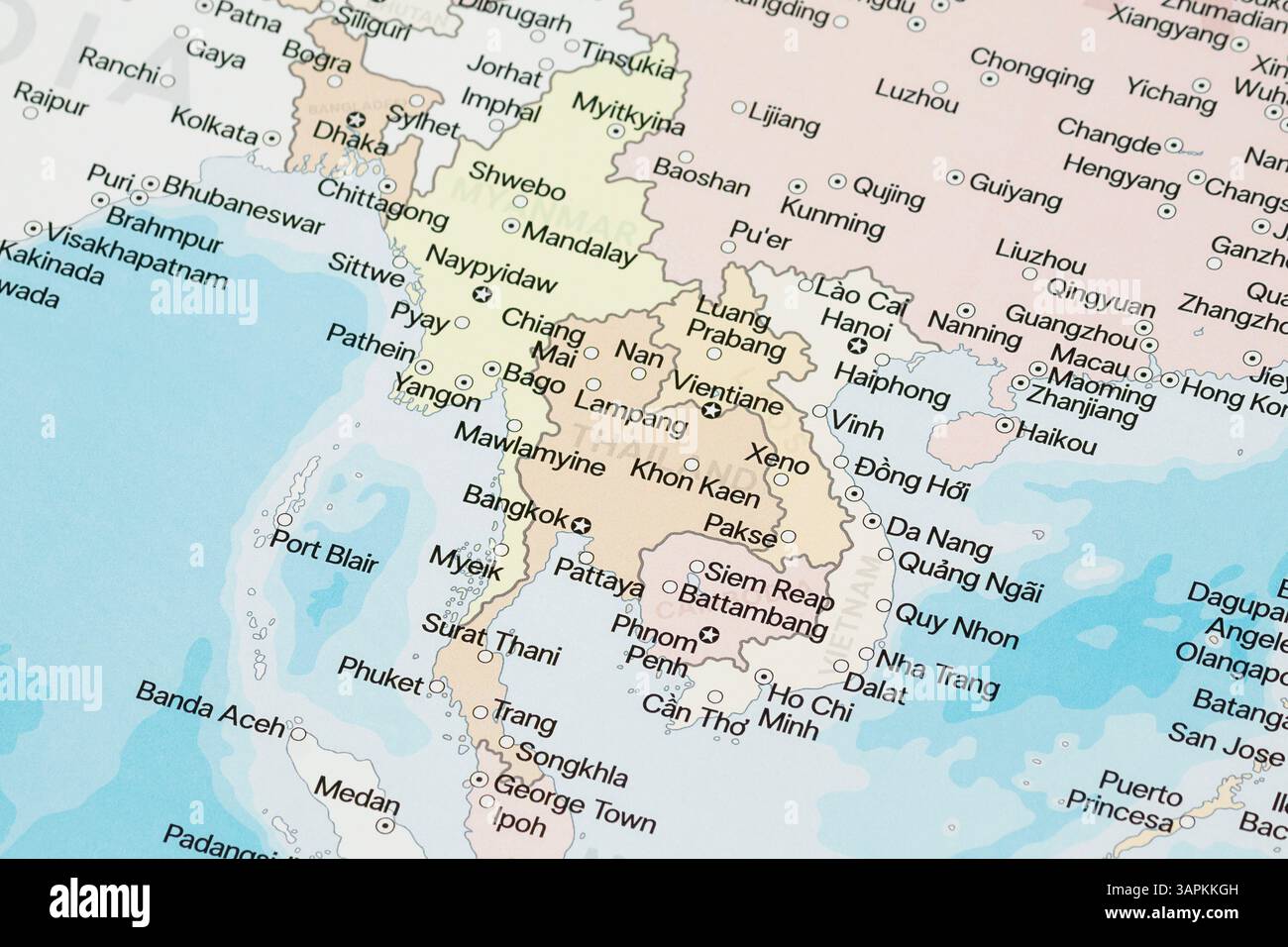 Asia political map capitals hi-res stock photography and images - Alamy