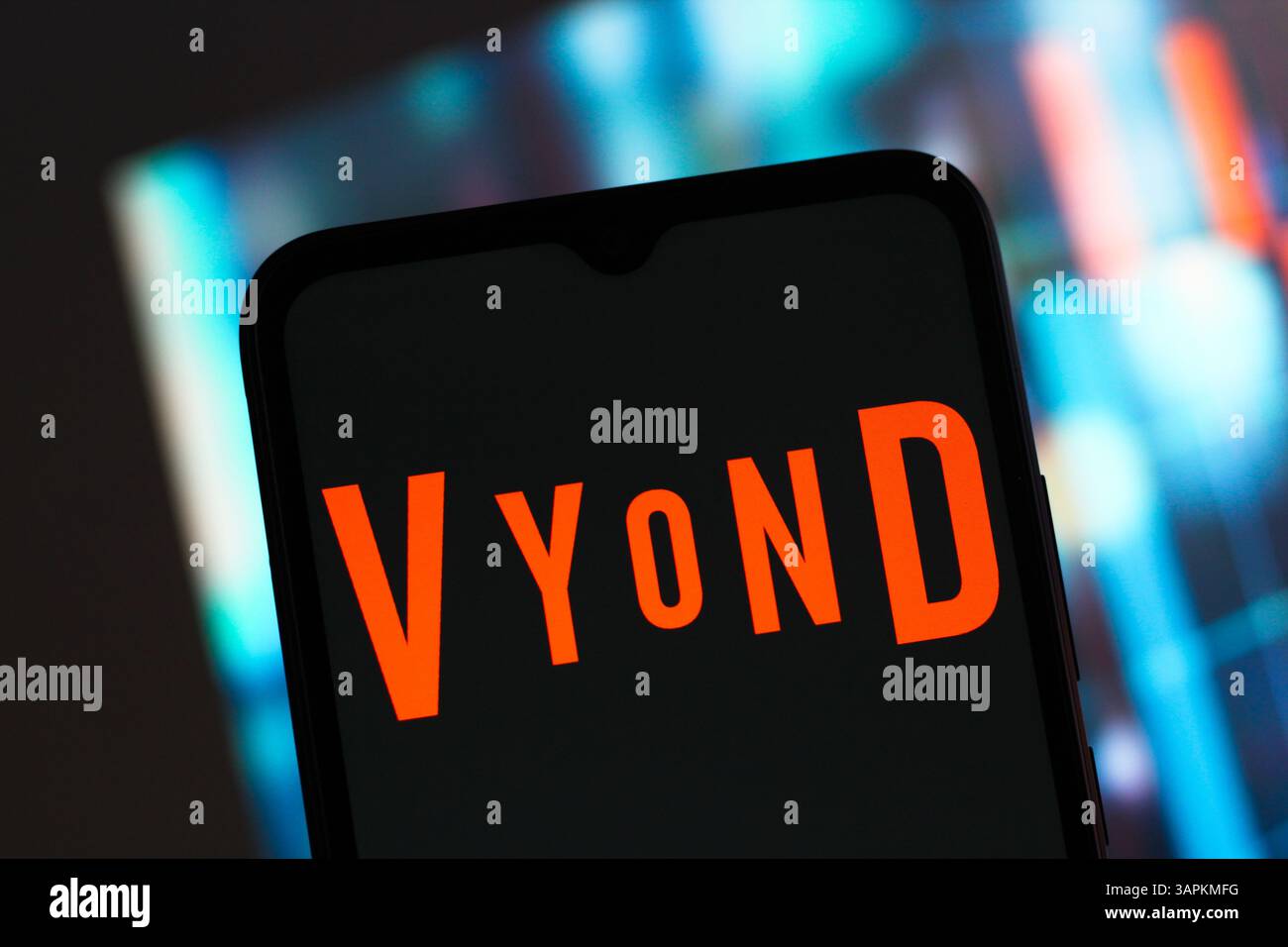 In this photo illustration, the Vyond logo is seen displayed on a ...