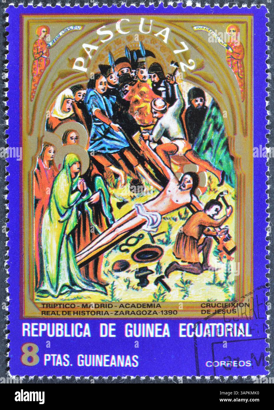 Cancelled postage stamp printed by Equatorial Guinea, that shows ...